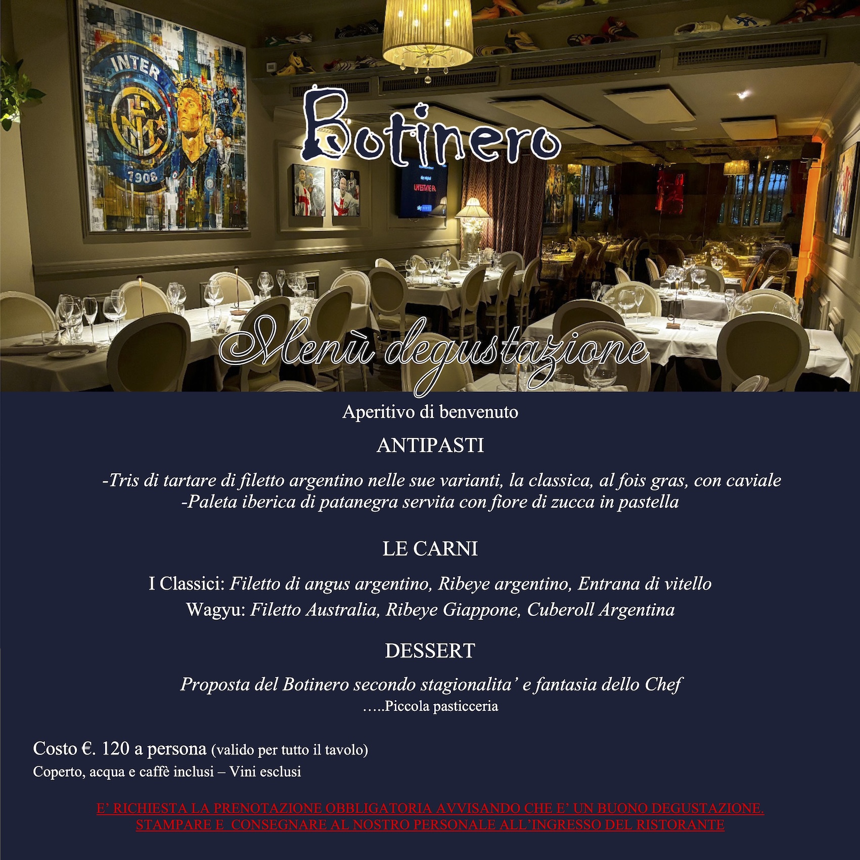 MENU DEGUSTAZIONE (COSTO A PERSONA) – Botinero